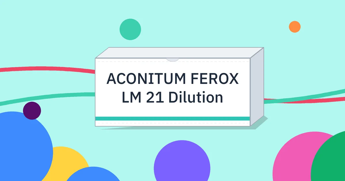 Symbolbild: Packung mit der Aufschrift ACONITUM FEROX LM 21 Dilution (PZN 13290790) – Verfügbarkeit und Bezug in Apotheken in Frankfurt am Main