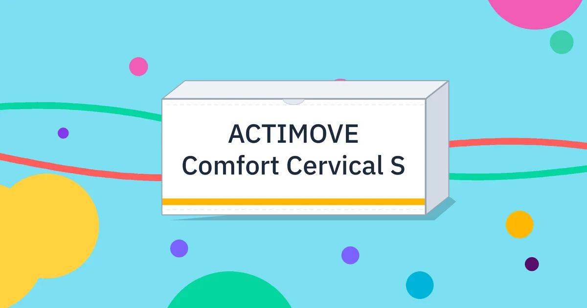 Symbolbild: Packung mit der Aufschrift ACTIMOVE Comfort Cervical S (PZN 04836008) – Verfügbarkeit und Bezug in Apotheken in Frankfurt am Main