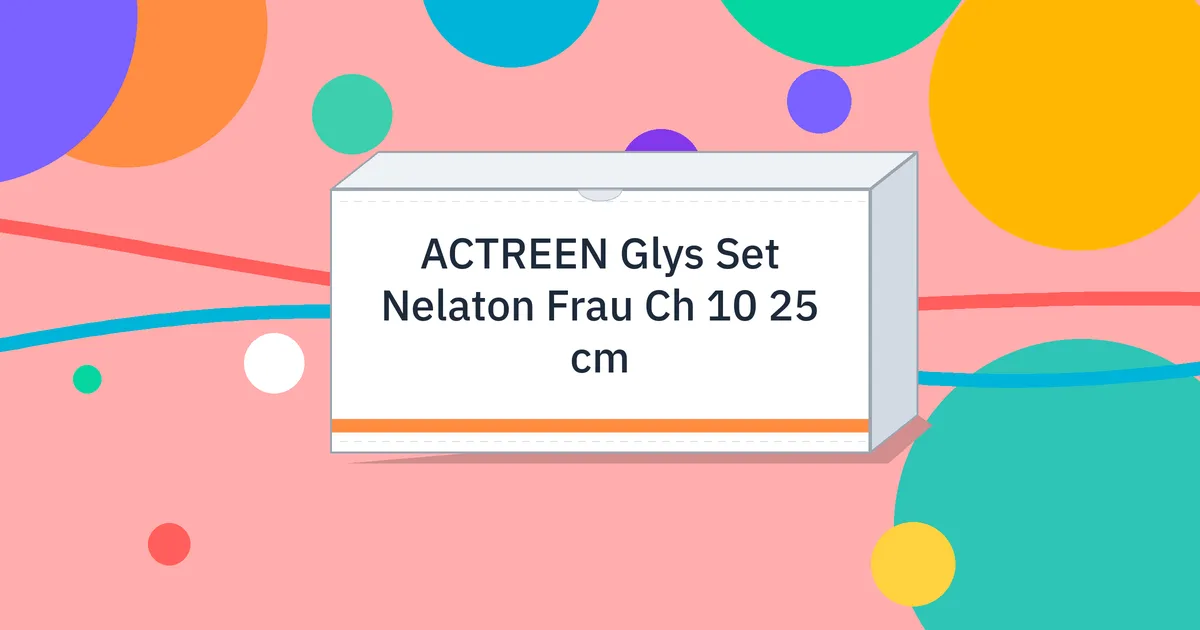 Symbolbild: Packung mit der Aufschrift ACTREEN Glys Set Nelaton Frau Ch 10 25 cm (PZN 00582462) – Verfügbarkeit und Bezug in Apotheken in Frankfurt am Main