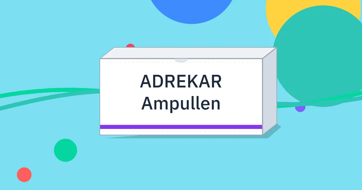Symbolbild: Packung mit der Aufschrift ADREKAR Ampullen (PZN 06324726) – Verfügbarkeit und Bezug in Apotheken in Frankfurt am Main