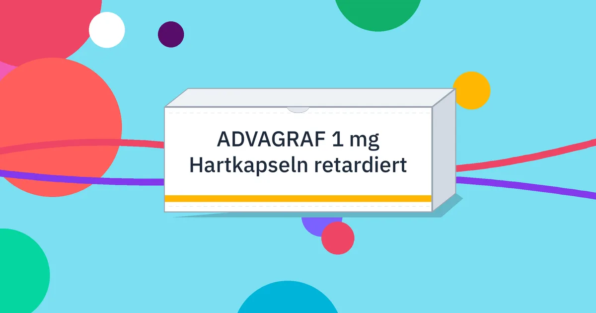 Symbolbild: Packung mit der Aufschrift ADVAGRAF 1 mg Hartkapseln retardiert (PZN 01166582) – Verfügbarkeit und Bezug in Apotheken in Frankfurt am Main