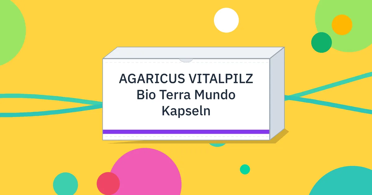 Symbolbild: Packung mit der Aufschrift AGARICUS VITALPILZ Bio Terra Mundo Kapseln (PZN 06581245) – Verfügbarkeit und Bezug in Apotheken in Frankfurt am Main