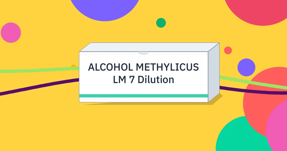 Symbolbild: Packung mit der Aufschrift ALCOHOL METHYLICUS LM 7 Dilution (PZN 13309153) – Verfügbarkeit und Bezug in Apotheken in Frankfurt am Main