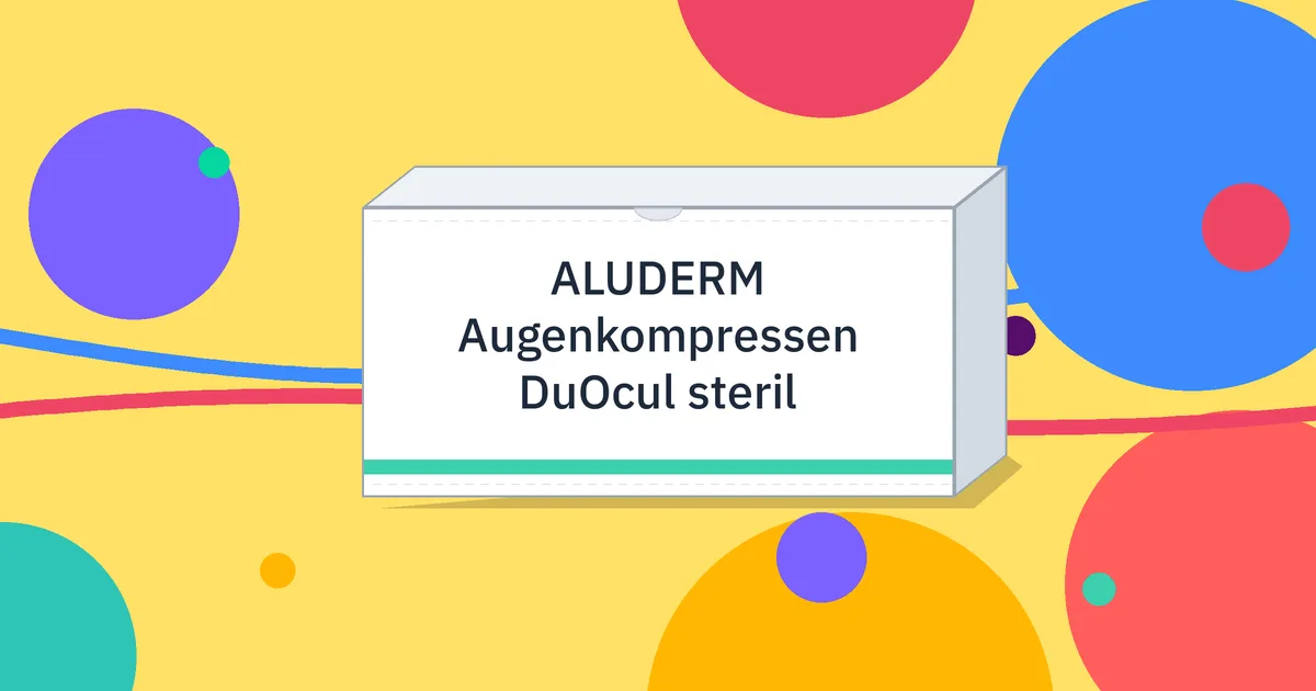 Symbolbild: Packung mit der Aufschrift ALUDERM Augenkompressen DuOcul steril (PZN 00006416) – Verfügbarkeit und Bezug in Apotheken in Frankfurt am Main
