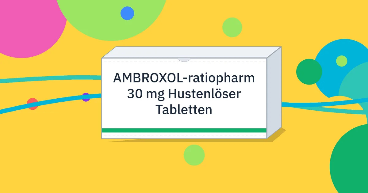 Symbolbild: Packung mit der Aufschrift AMBROXOL-ratiopharm 30 mg Hustenlöser Tabletten (PZN 00680839) – Verfügbarkeit und Bezug in Apotheken in Frankfurt am Main