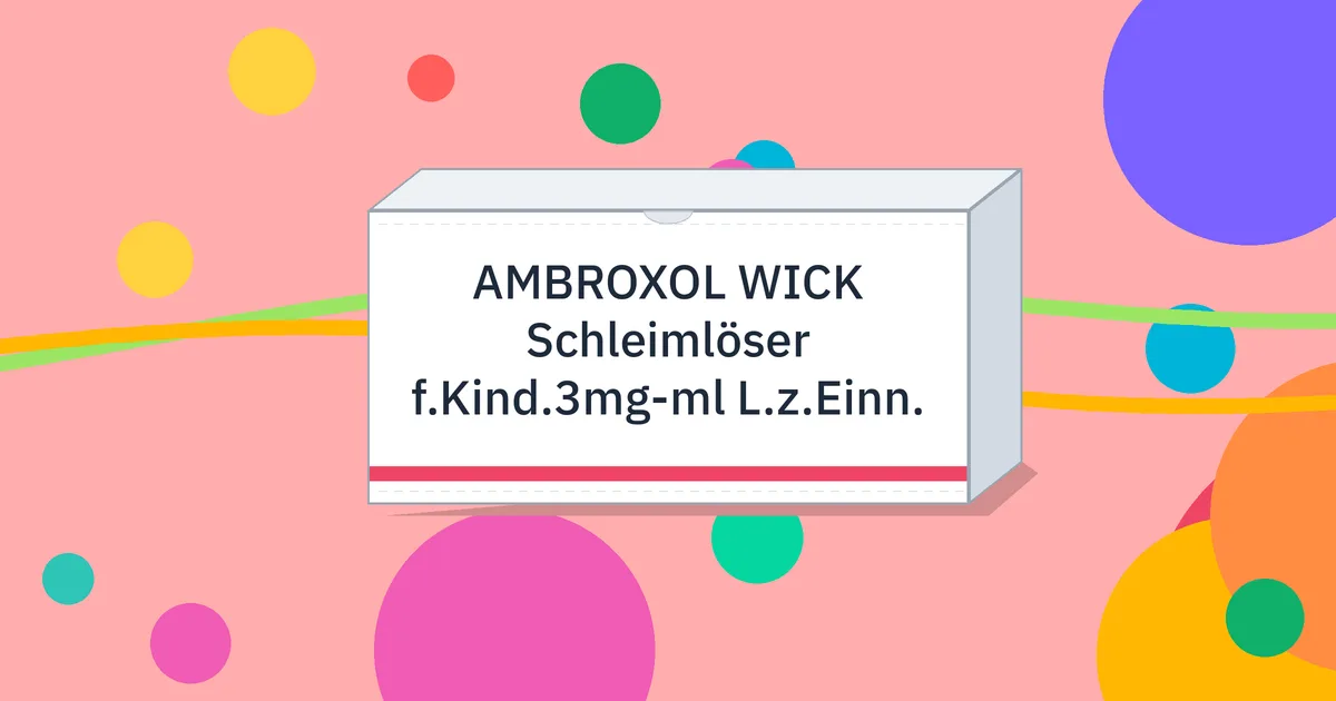 Symbolbild: Packung mit der Aufschrift AMBROXOL WICK Schleimlöser f.Kind.3mg-ml L.z.Einn. (PZN 10299744) – Verfügbarkeit und Bezug in Apotheken in Frankfurt am Main