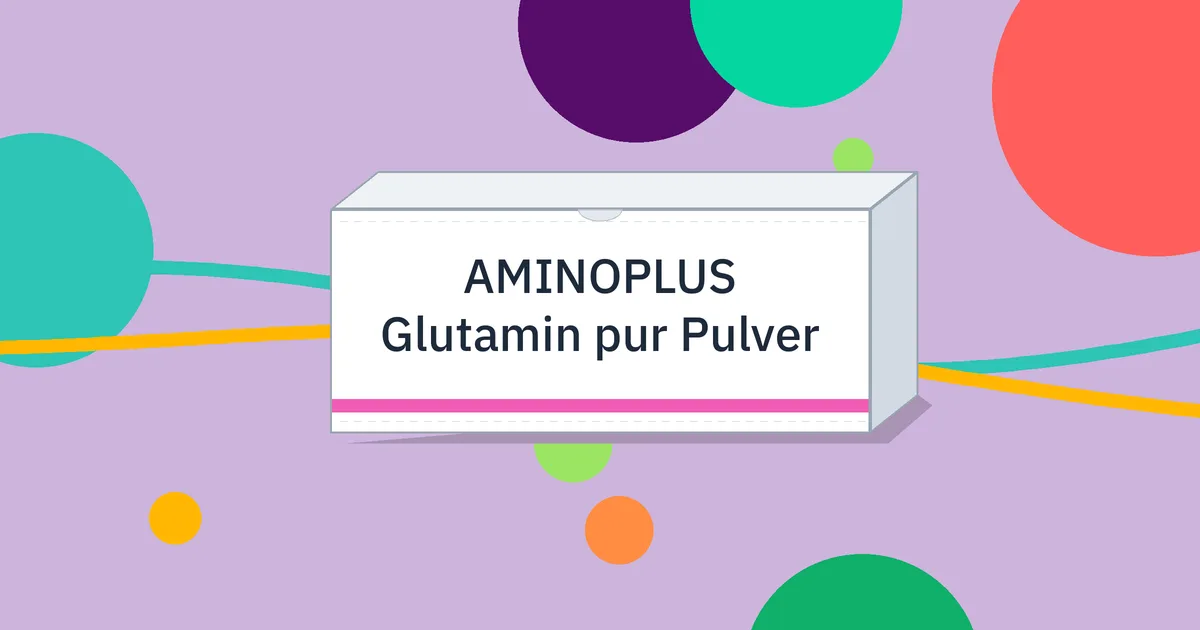 Symbolbild: Packung mit der Aufschrift AMINOPLUS Glutamin pur Pulver (PZN 17491083) – Verfügbarkeit und Bezug in Apotheken in Frankfurt am Main