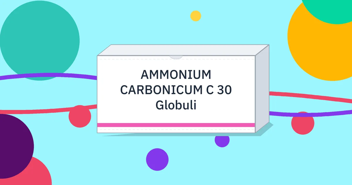 Symbolbild: Packung mit der Aufschrift AMMONIUM CARBONICUM C 30 Globuli (PZN 04203036) – Verfügbarkeit und Bezug in Apotheken in Frankfurt am Main