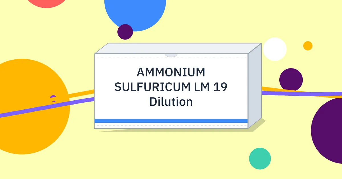 Symbolbild: Packung mit der Aufschrift AMMONIUM SULFURICUM LM 19 Dilution (PZN 13323294) – Verfügbarkeit und Bezug in Apotheken in Frankfurt am Main