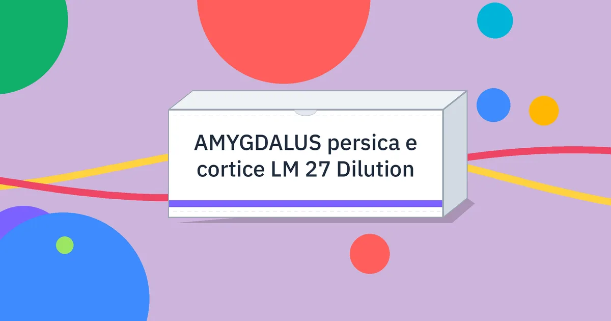Symbolbild: Packung mit der Aufschrift AMYGDALUS persica e cortice LM 27 Dilution (PZN 13326223) – Verfügbarkeit und Bezug in Apotheken in Frankfurt am Main