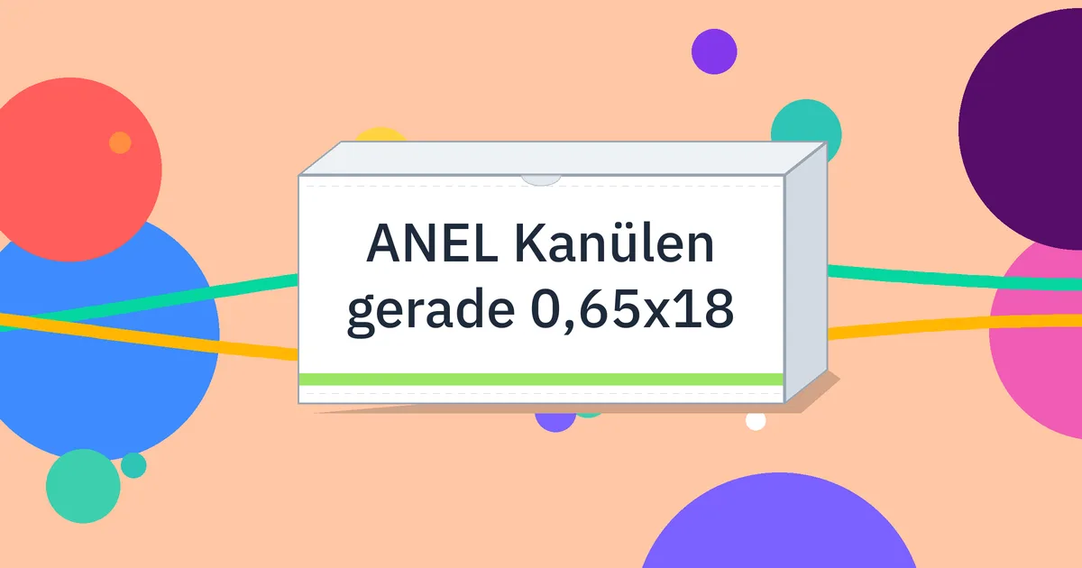 Symbolbild: Packung mit der Aufschrift ANEL Kanülen gerade 0,65x18 (PZN 00267648) – Verfügbarkeit und Bezug in Apotheken in Frankfurt am Main