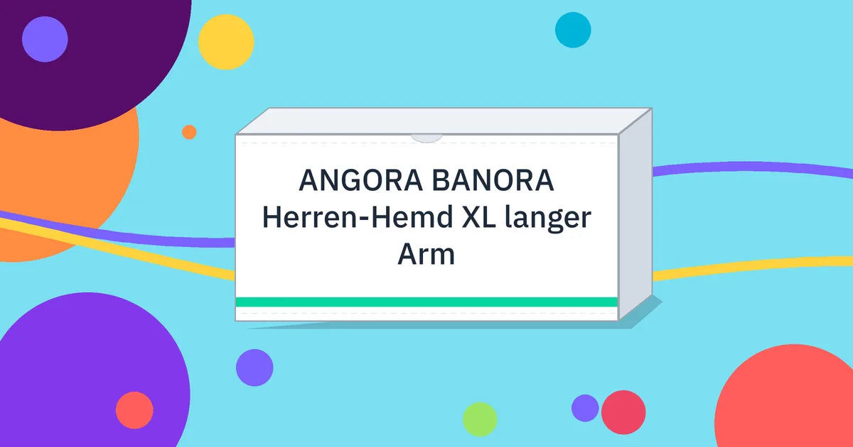 Symbolbild: Packung mit der Aufschrift ANGORA BANORA Herren-Hemd XL langer Arm (PZN 06192408) – Verfügbarkeit und Bezug in Apotheken in Frankfurt am Main