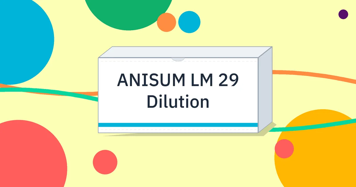 Symbolbild: Packung mit der Aufschrift ANISUM LM 29 Dilution (PZN 12763097) – Verfügbarkeit und Bezug in Apotheken in Frankfurt am Main