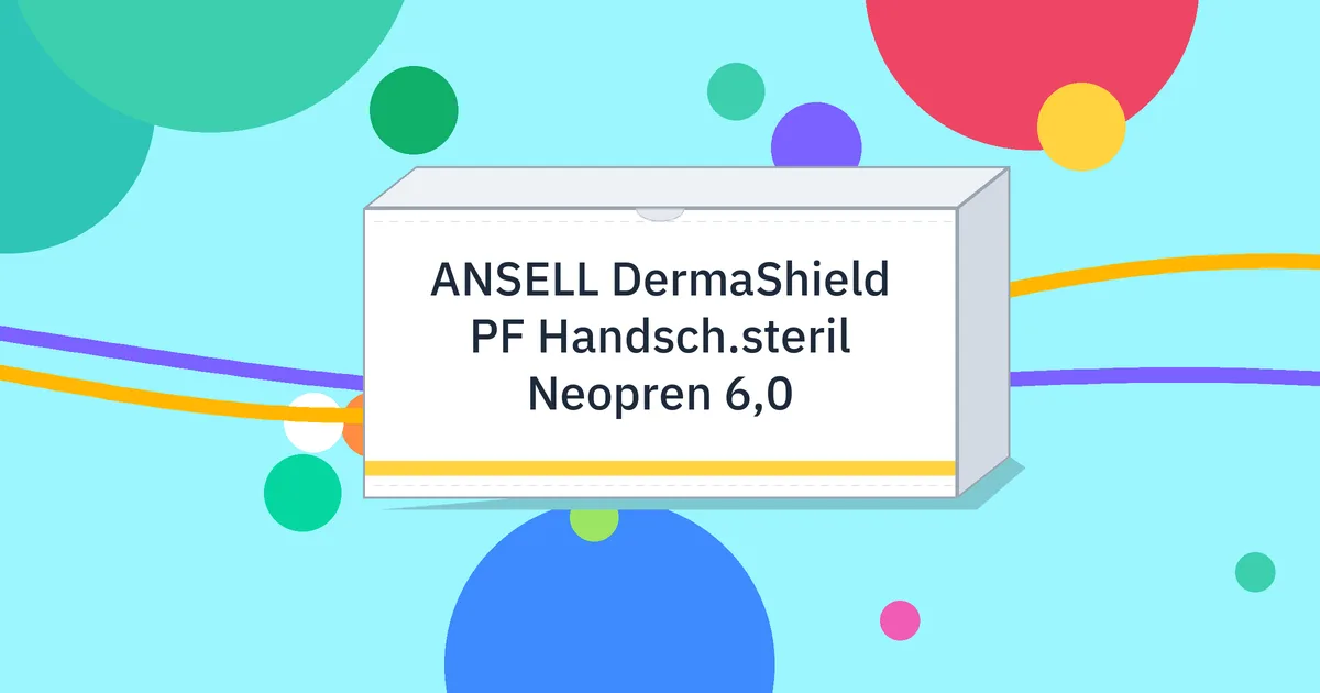 Symbolbild: Packung mit der Aufschrift ANSELL DermaShield PF Handsch.steril Neopren 6,0 (PZN 06915522) – Verfügbarkeit und Bezug in Apotheken in Frankfurt am Main
