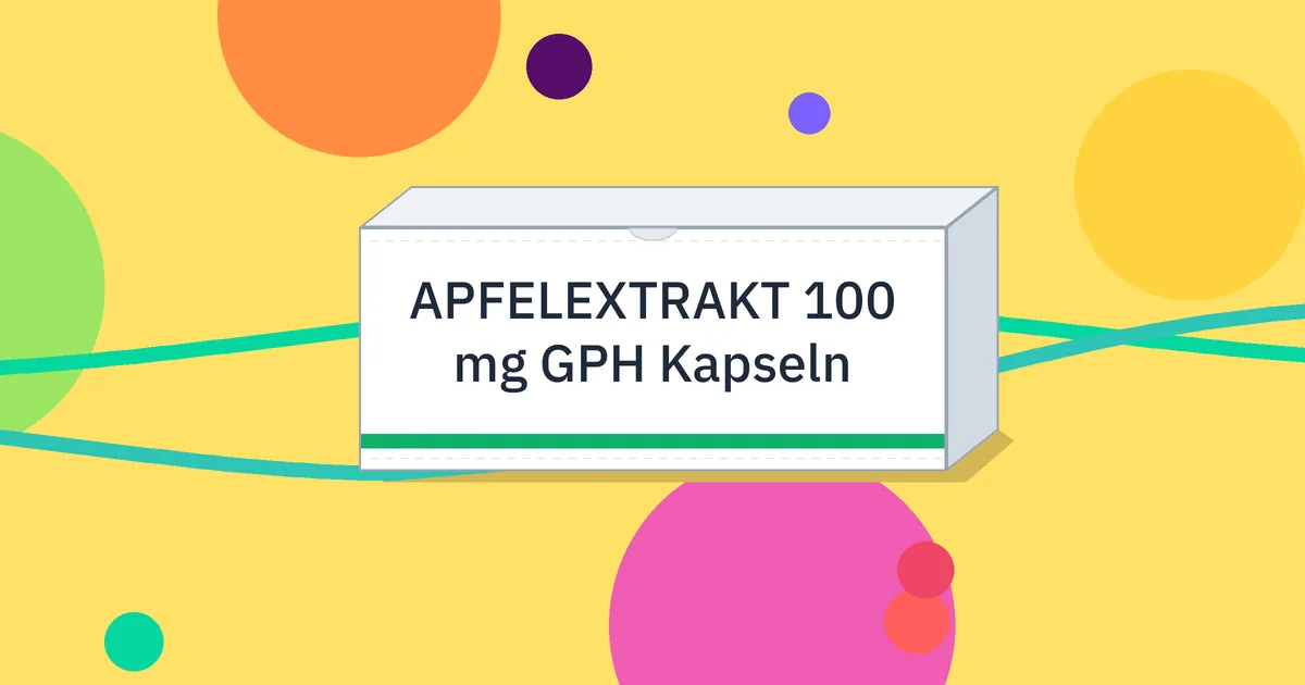 Symbolbild: Packung mit der Aufschrift APFELEXTRAKT 100 mg GPH Kapseln (PZN 06556508) – Verfügbarkeit und Bezug in Apotheken in Frankfurt am Main