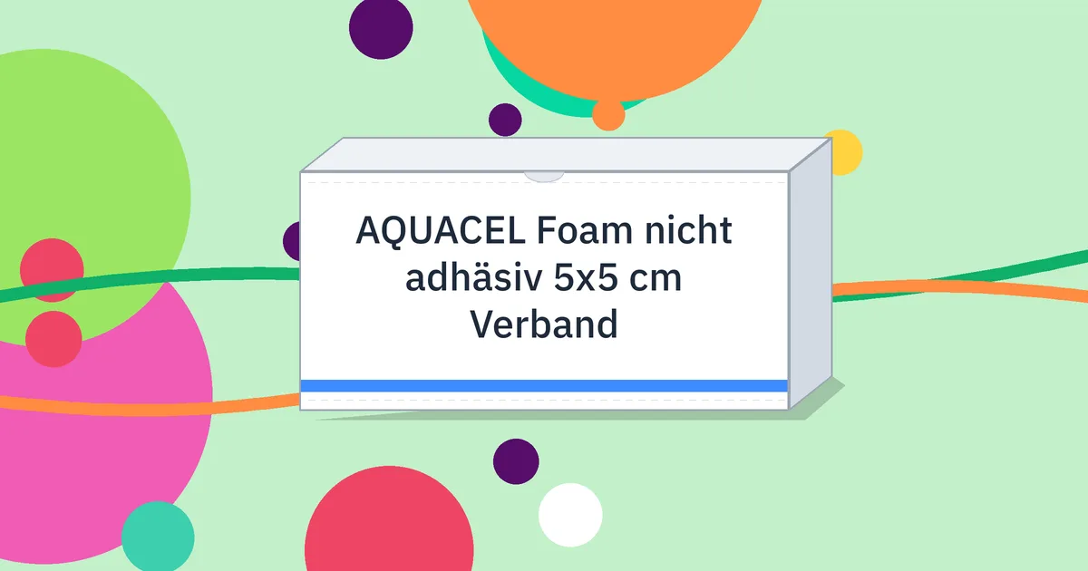 Symbolbild: Packung mit der Aufschrift AQUACEL Foam nicht adhäsiv 5x5 cm Verband (PZN 12419603) – Verfügbarkeit und Bezug in Apotheken in Frankfurt am Main