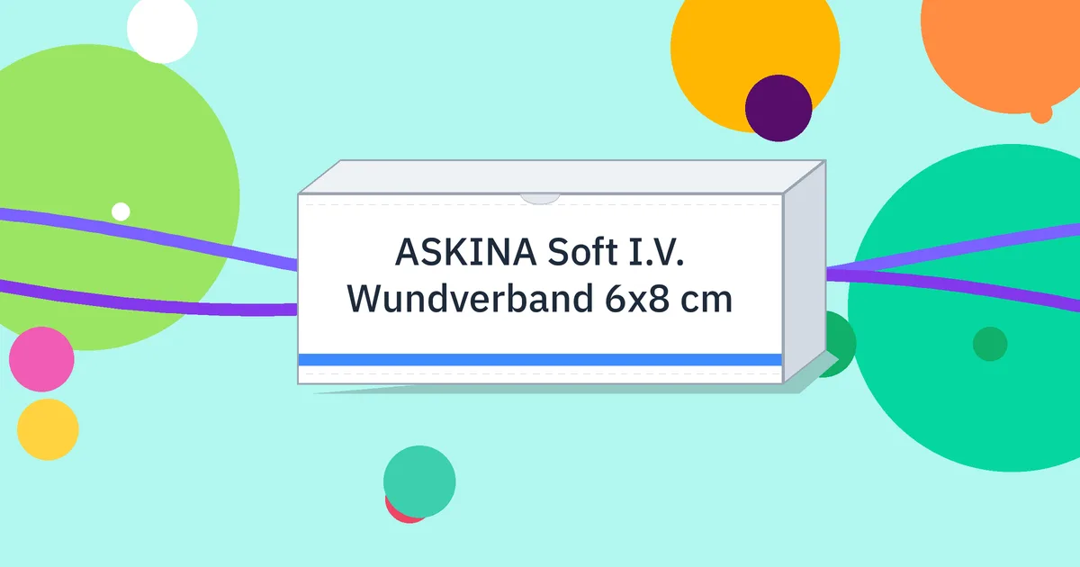 Symbolbild: Packung mit der Aufschrift ASKINA Soft I.V. Wundverband 6x8 cm (PZN 09314579) – Verfügbarkeit und Bezug in Apotheken in Frankfurt am Main