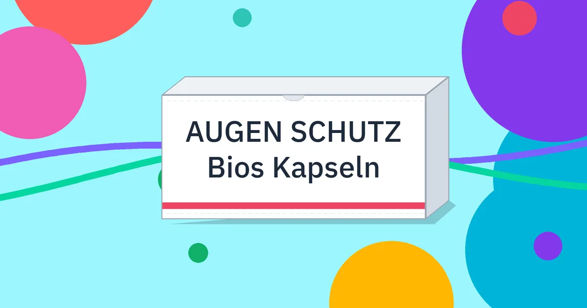 Symbolbild: Packung mit der Aufschrift AUGEN SCHUTZ Bios Kapseln (PZN 05897420) – Verfügbarkeit und Bezug in Apotheken in Frankfurt am Main