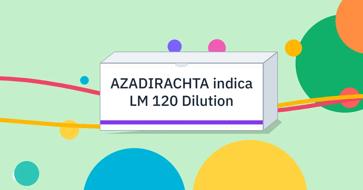 Symbolbild: Packung mit der Aufschrift AZADIRACHTA indica LM 120 Dilution (PZN 13375397) – Verfügbarkeit und Bezug in Apotheken in Frankfurt am Main
