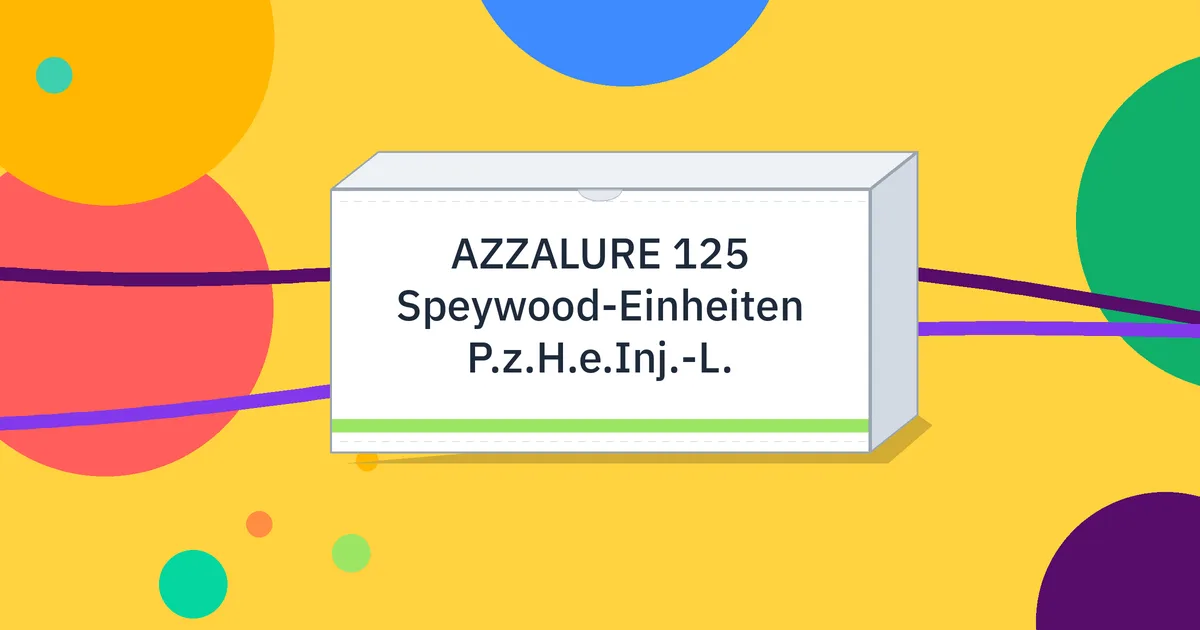 Symbolbild: Packung mit der Aufschrift AZZALURE 125 Speywood-Einheiten P.z.H.e.Inj.-L. (PZN 19876485) – Verfügbarkeit und Bezug in Apotheken in Frankfurt am Main