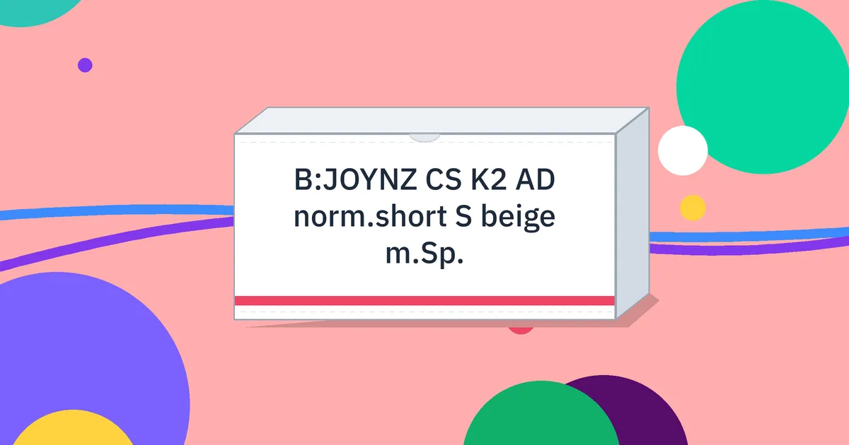 Symbolbild: Packung mit der Aufschrift B:JOYNZ CS K2 AD norm.short S beige m.Sp. (PZN 20528513) – Verfügbarkeit und Bezug in Apotheken in Frankfurt am Main