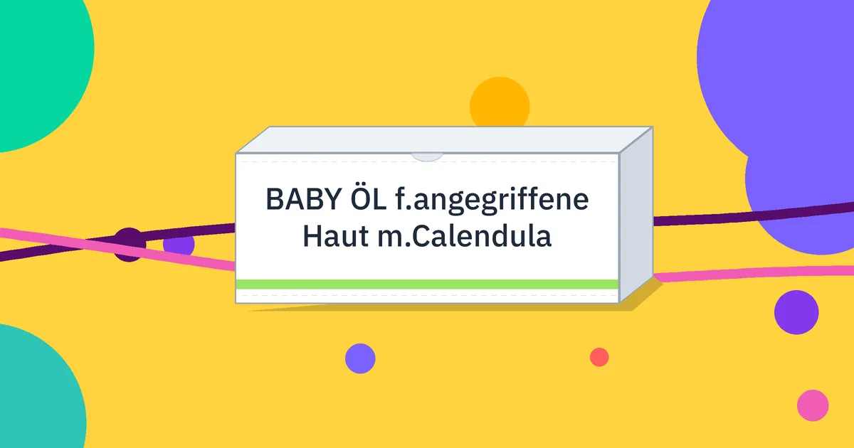 Symbolbild: Packung mit der Aufschrift BABY ÖL f.angegriffene Haut m.Calendula (PZN 03726909) – Verfügbarkeit und Bezug in Apotheken in Frankfurt am Main