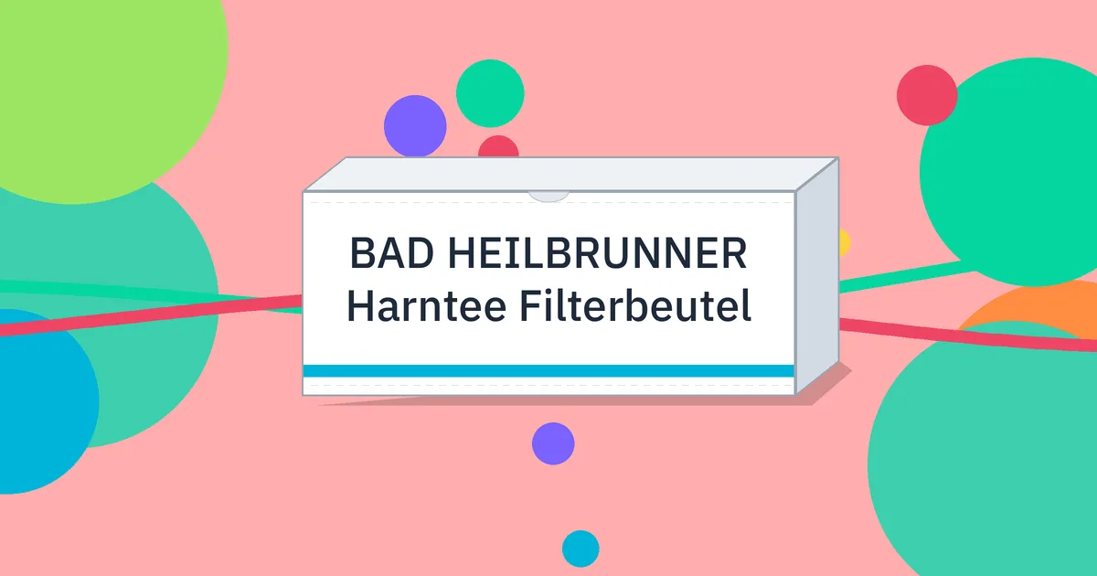 Symbolbild: Packung mit der Aufschrift BAD HEILBRUNNER Harntee Filterbeutel (PZN 04836876) – Verfügbarkeit und Bezug in Apotheken in Frankfurt am Main