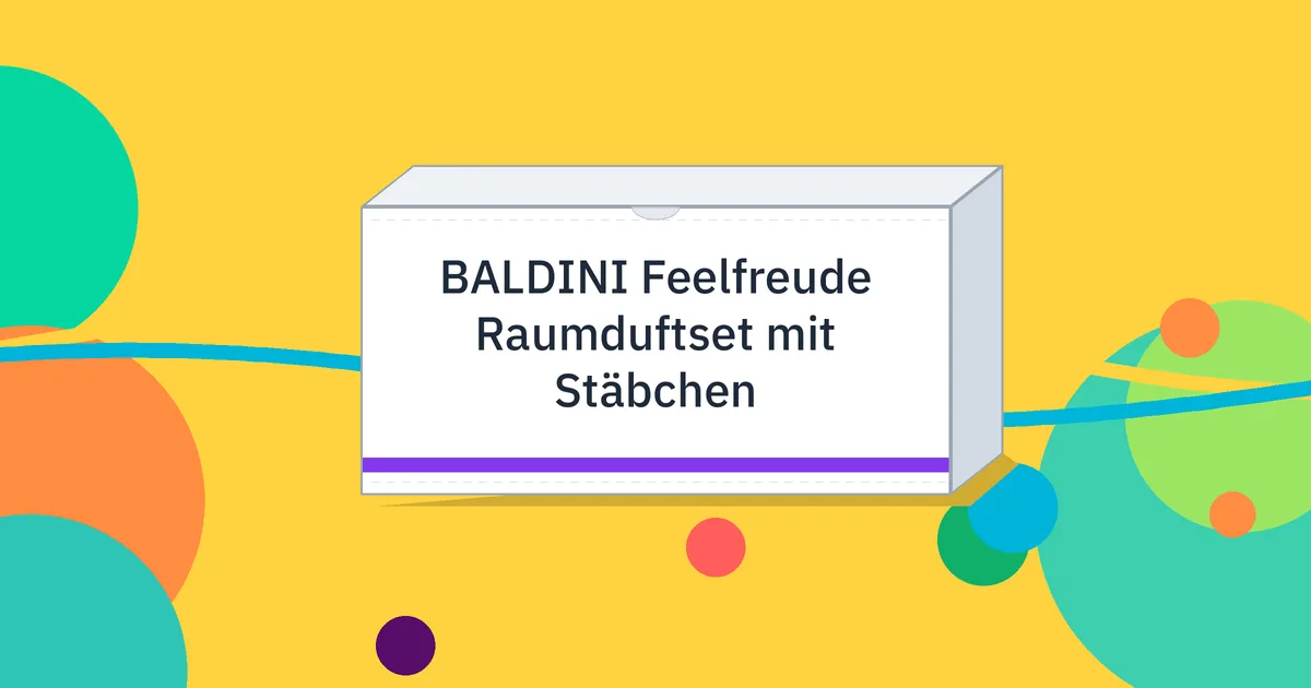 Symbolbild: Packung mit der Aufschrift BALDINI Feelfreude Raumduftset mit Stäbchen (PZN 16939825) – Verfügbarkeit und Bezug in Apotheken in Frankfurt am Main