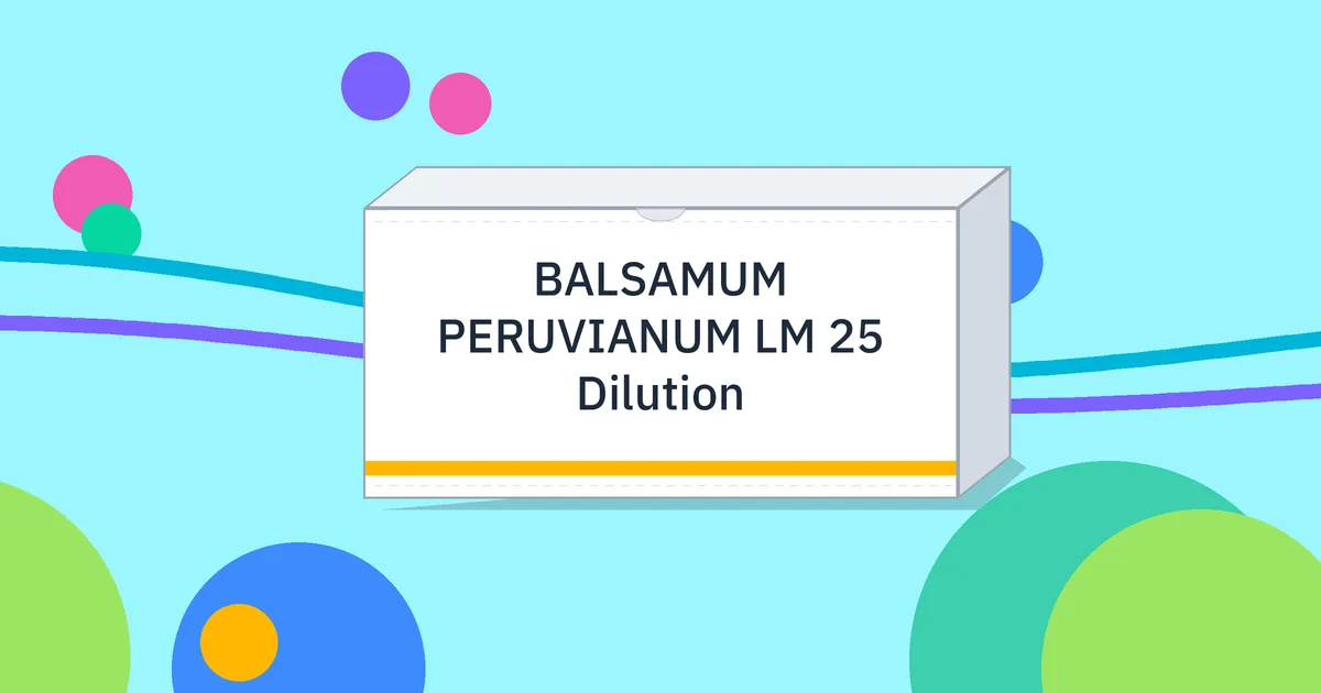 Symbolbild: Packung mit der Aufschrift BALSAMUM PERUVIANUM LM 25 Dilution (PZN 12787353) – Verfügbarkeit und Bezug in Apotheken in Frankfurt am Main
