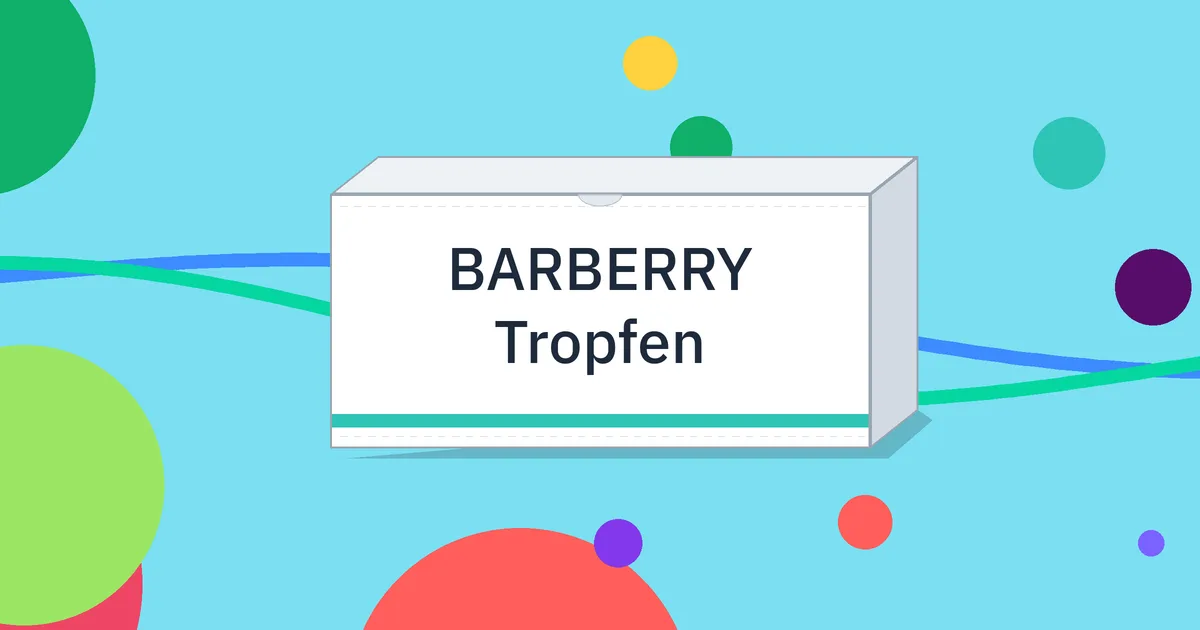 Symbolbild: Packung mit der Aufschrift BARBERRY Tropfen (PZN 19815549) – Verfügbarkeit und Bezug in Apotheken in Frankfurt am Main