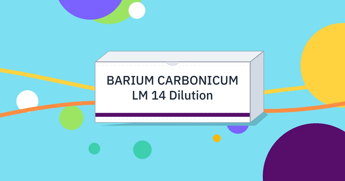 Symbolbild: Packung mit der Aufschrift BARIUM CARBONICUM LM 14 Dilution (PZN 12788950) – Verfügbarkeit und Bezug in Apotheken in Frankfurt am Main