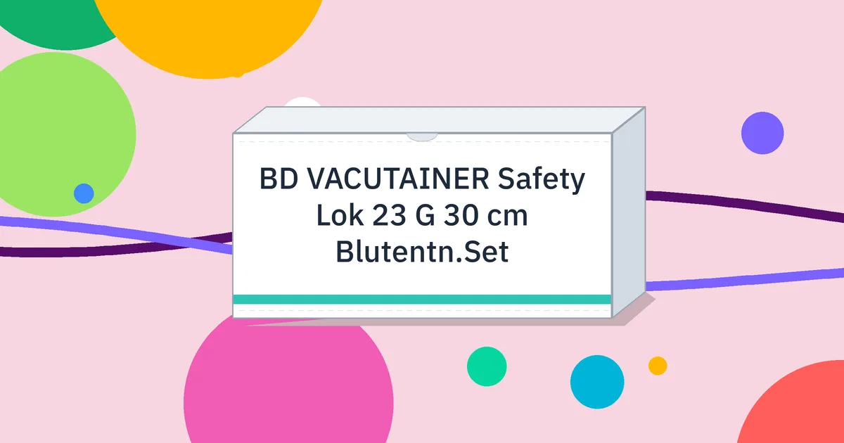 Symbolbild: Packung mit der Aufschrift BD VACUTAINER Safety Lok 23 G 30 cm Blutentn.Set (PZN 01111641) – Verfügbarkeit und Bezug in Apotheken in Frankfurt am Main