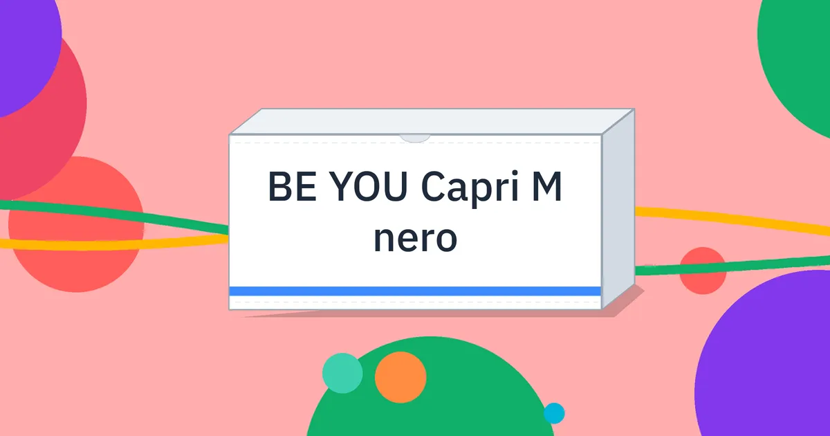 Symbolbild: Packung mit der Aufschrift BE YOU Capri M nero (PZN 19721937) – Verfügbarkeit und Bezug in Apotheken in Frankfurt am Main