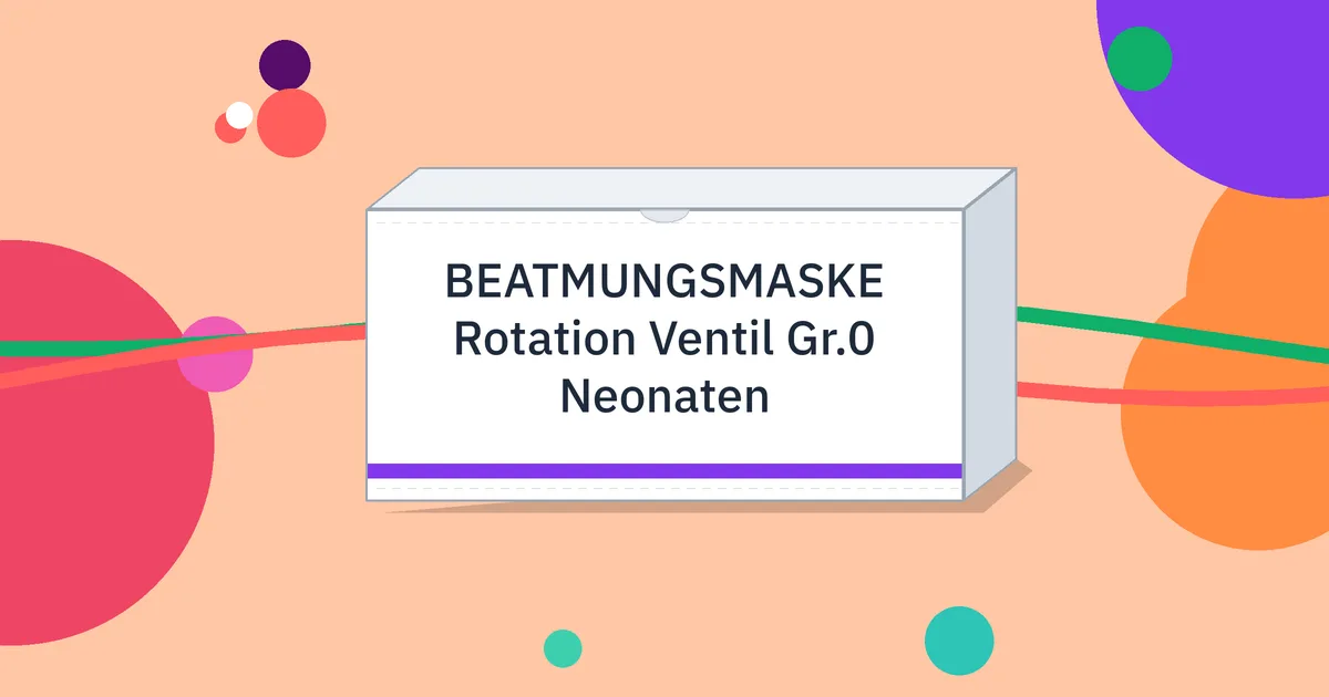 Symbolbild: Packung mit der Aufschrift BEATMUNGSMASKE Rotation Ventil Gr.0 Neonaten (PZN 16211644) – Verfügbarkeit und Bezug in Apotheken in Frankfurt am Main