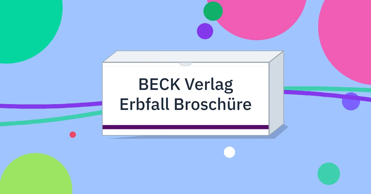 Symbolbild: Packung mit der Aufschrift BECK Verlag Erbfall Broschüre (PZN 04370478) – Verfügbarkeit und Bezug in Apotheken in Frankfurt am Main