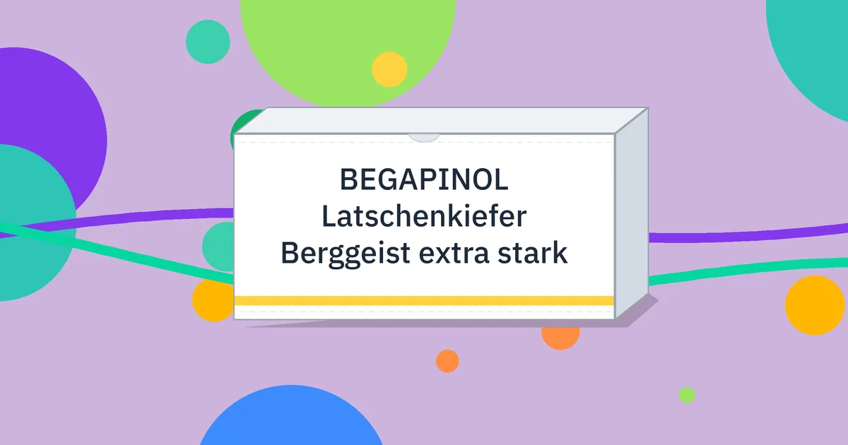 Symbolbild: Packung mit der Aufschrift BEGAPINOL Latschenkiefer Berggeist extra stark (PZN 03643750) – Verfügbarkeit und Bezug in Apotheken in Frankfurt am Main