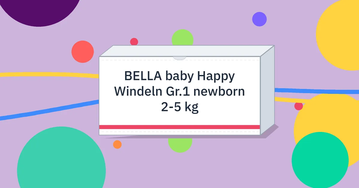 Symbolbild: Packung mit der Aufschrift BELLA baby Happy Windeln Gr.1 newborn 2-5 kg (PZN 17368098) – Verfügbarkeit und Bezug in Apotheken in Frankfurt am Main
