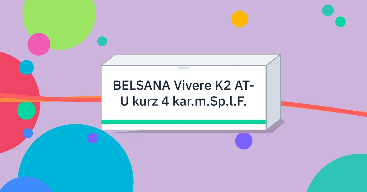 Symbolbild: Packung mit der Aufschrift BELSANA Vivere K2 AT-U kurz 4 kar.m.Sp.l.F. (PZN 08539187) – Verfügbarkeit und Bezug in Apotheken in Frankfurt am Main