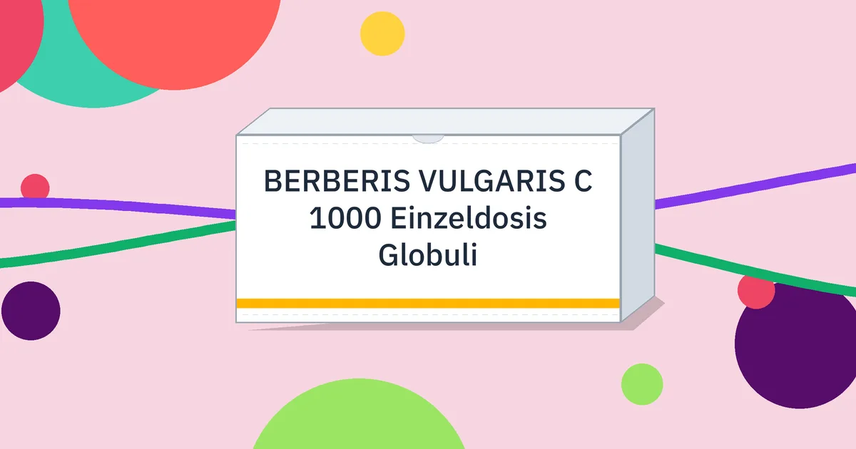 Symbolbild: Packung mit der Aufschrift BERBERIS VULGARIS C 1000 Einzeldosis Globuli (PZN 01917864) – Verfügbarkeit und Bezug in Apotheken in Frankfurt am Main