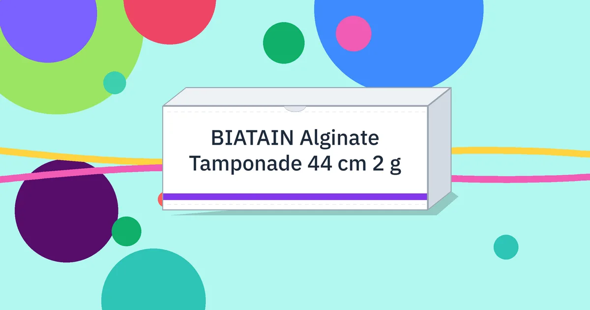 Symbolbild: Packung mit der Aufschrift BIATAIN Alginate Tamponade 44 cm 2 g (PZN 12422918) – Verfügbarkeit und Bezug in Apotheken in Frankfurt am Main