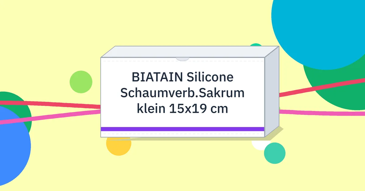 Symbolbild: Packung mit der Aufschrift BIATAIN Silicone Schaumverb.Sakrum klein 15x19 cm (PZN 19855483) – Verfügbarkeit und Bezug in Apotheken in Frankfurt am Main