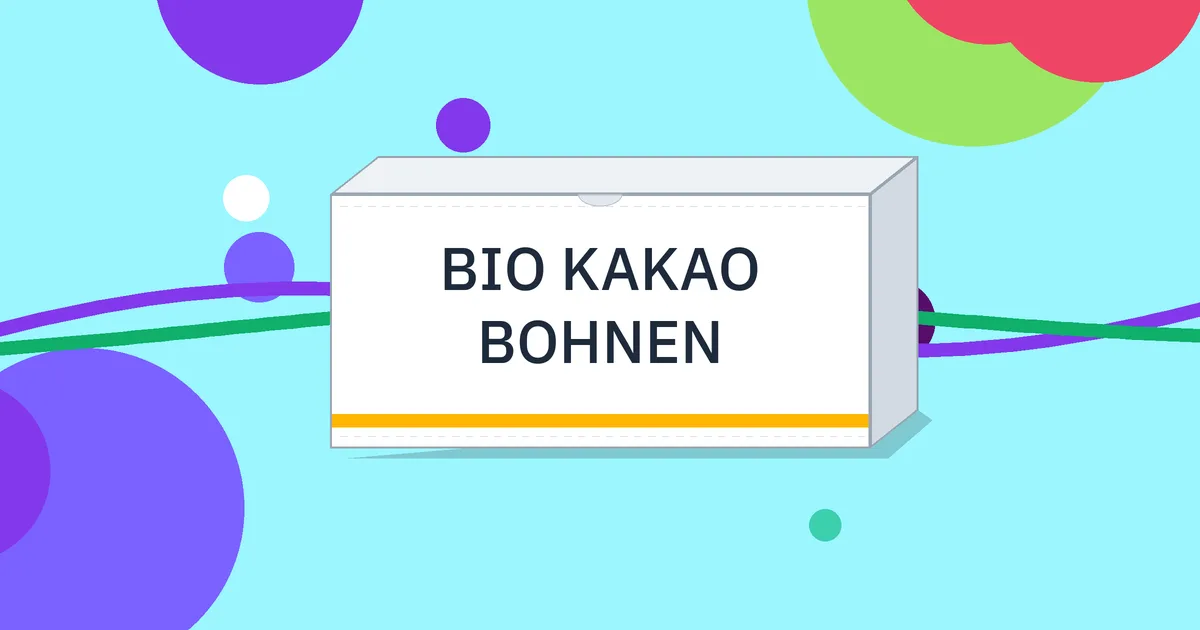 Symbolbild: Packung mit der Aufschrift BIO KAKAO BOHNEN (PZN 10009284) – Verfügbarkeit und Bezug in Apotheken in Frankfurt am Main
