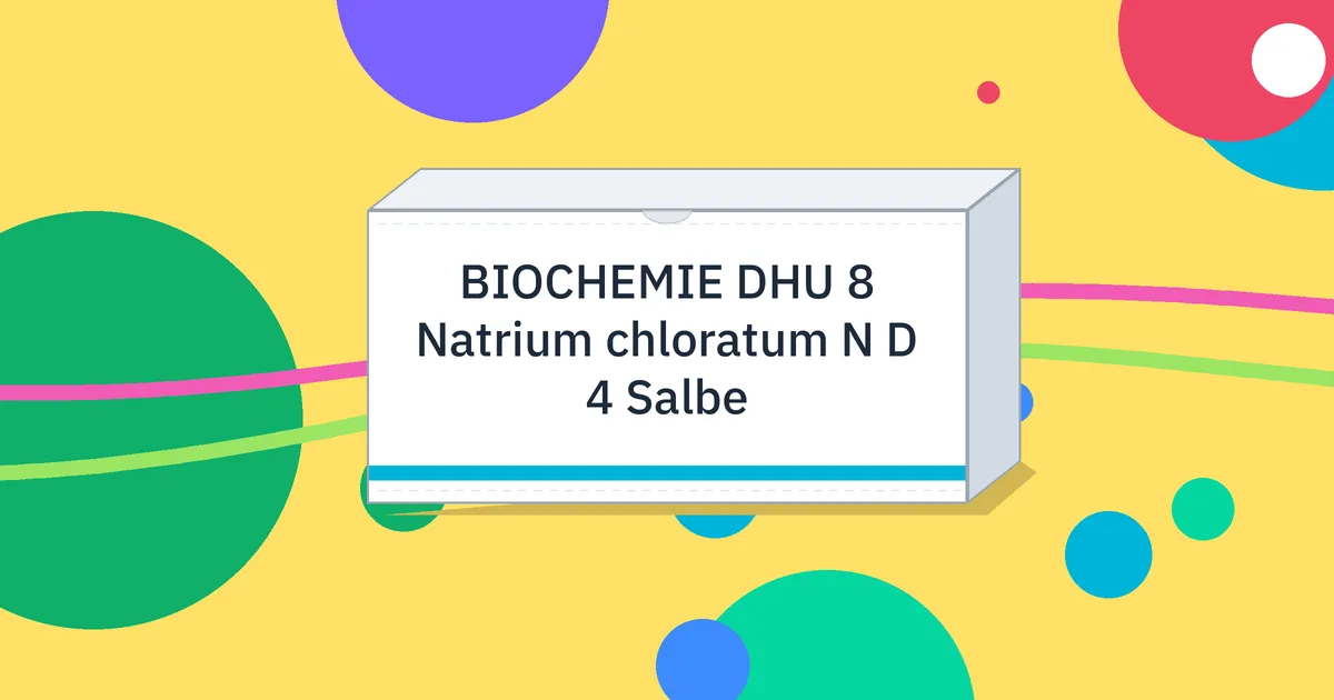 Symbolbild: Packung mit der Aufschrift BIOCHEMIE DHU 8 Natrium chloratum N D 4 Salbe (PZN 03551887) – Verfügbarkeit und Bezug in Apotheken in Frankfurt am Main