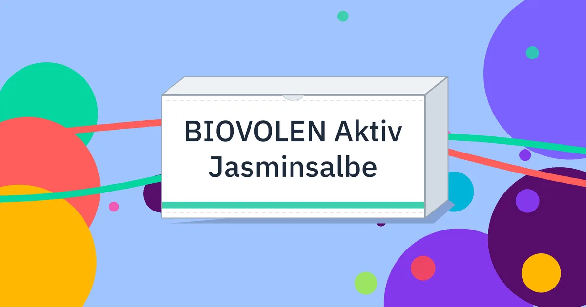 Symbolbild: Packung mit der Aufschrift BIOVOLEN Aktiv Jasminsalbe (PZN 19632323) – Verfügbarkeit und Bezug in Apotheken in Frankfurt am Main