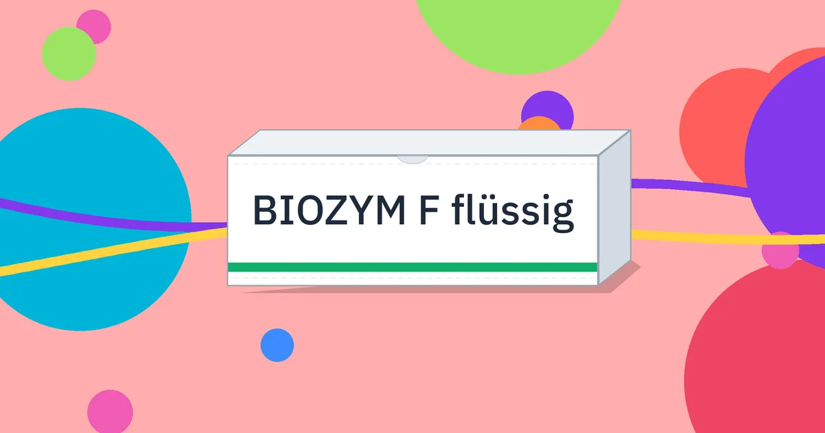 Symbolbild: Packung mit der Aufschrift BIOZYM F flüssig (PZN 02163580) – Verfügbarkeit und Bezug in Apotheken in Frankfurt am Main