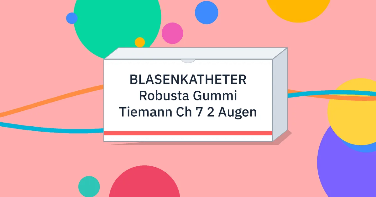Symbolbild: Packung mit der Aufschrift BLASENKATHETER Robusta Gummi Tiemann Ch 7 2 Augen (PZN 09740448) – Verfügbarkeit und Bezug in Apotheken in Frankfurt am Main