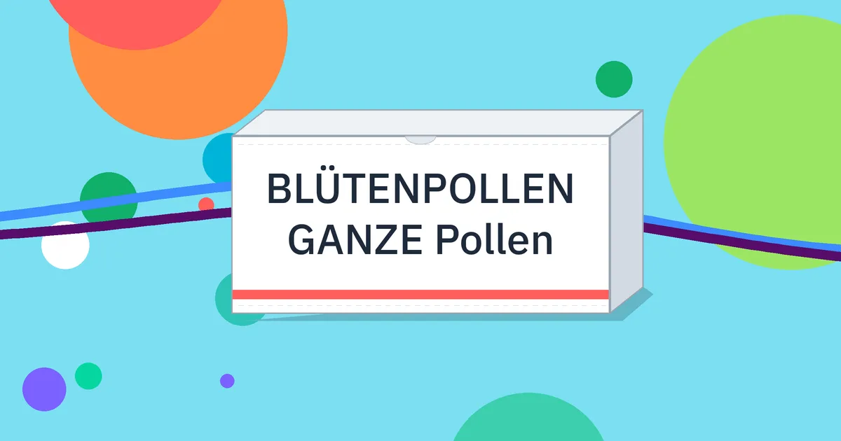 Symbolbild: Packung mit der Aufschrift BLÜTENPOLLEN GANZE Pollen (PZN 06647895) – Verfügbarkeit und Bezug in Apotheken in Frankfurt am Main