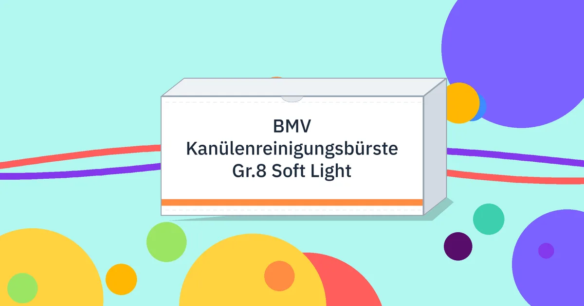 Symbolbild: Packung mit der Aufschrift BMV Kanülenreinigungsbürste Gr.8 Soft Light (PZN 18204097) – Verfügbarkeit und Bezug in Apotheken in Frankfurt am Main