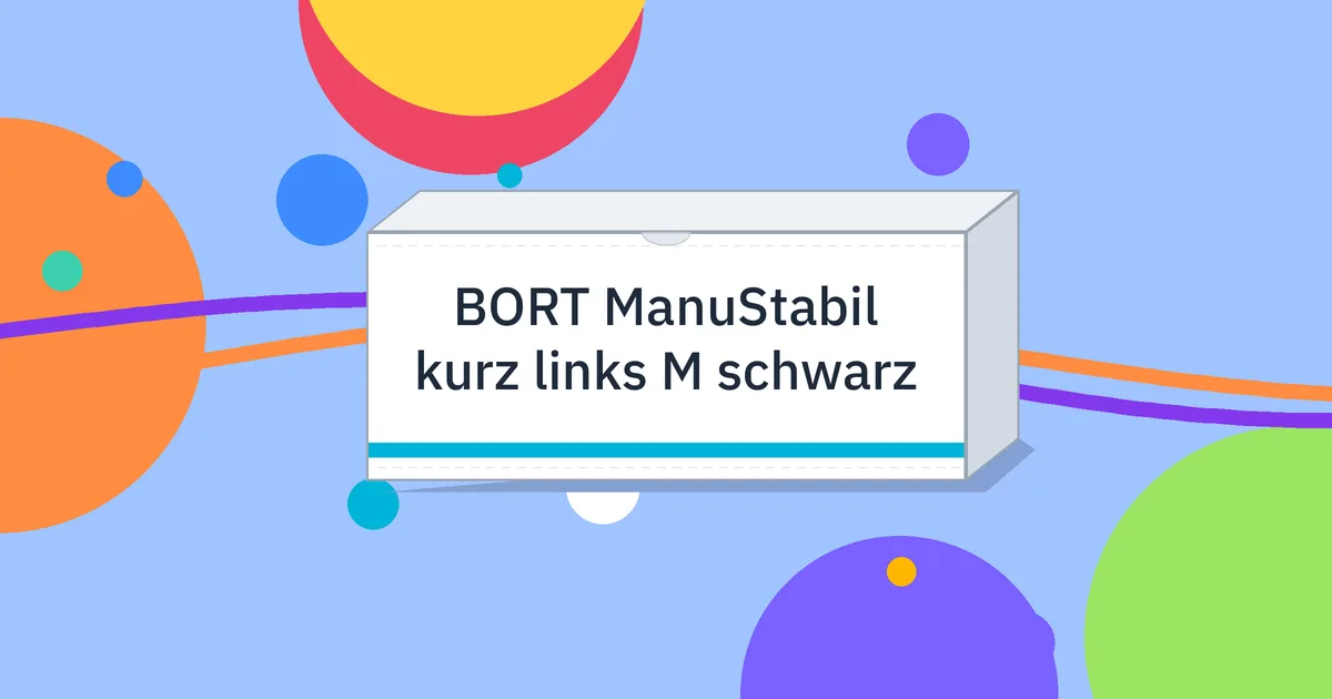 Symbolbild: Packung mit der Aufschrift BORT ManuStabil kurz links M schwarz (PZN 05539873) – Verfügbarkeit und Bezug in Apotheken in Frankfurt am Main