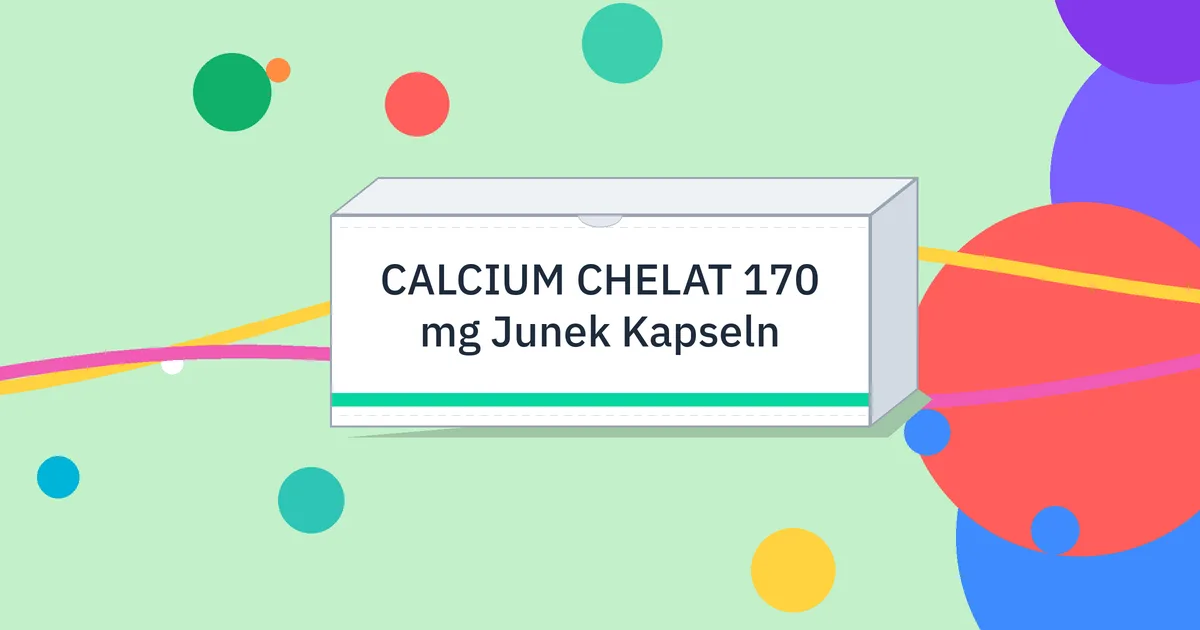 Symbolbild: Packung mit der Aufschrift CALCIUM CHELAT 170 mg Junek Kapseln (PZN 10191076) – Verfügbarkeit und Bezug in Apotheken in Frankfurt am Main